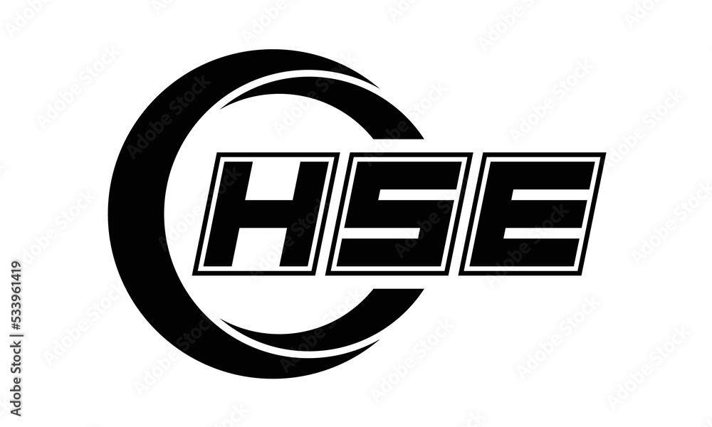 HSE three-letter circle logo design. custom font logo vector template ...