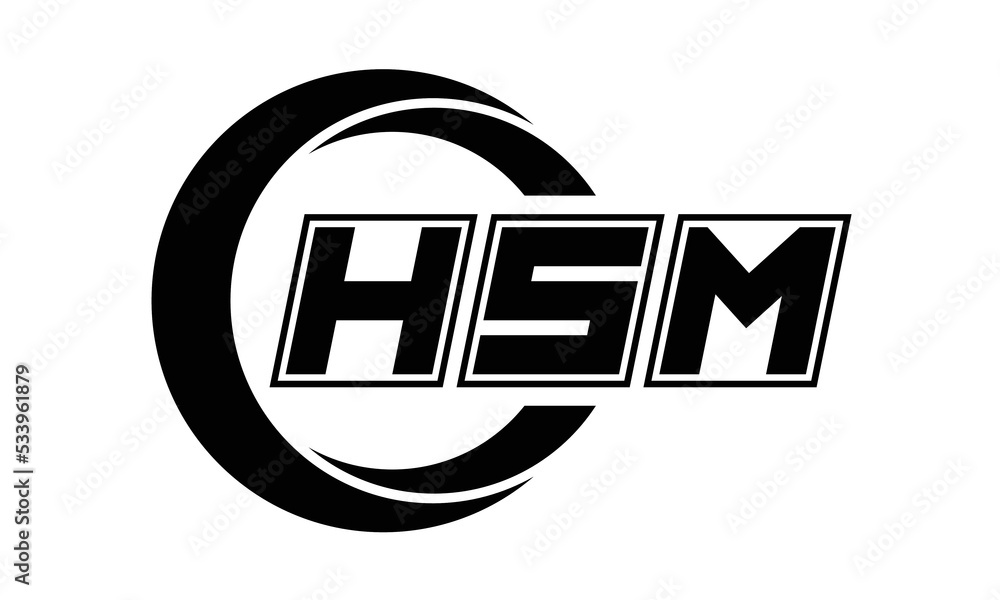 HSM three-letter circle logo design. custom font logo vector template ...