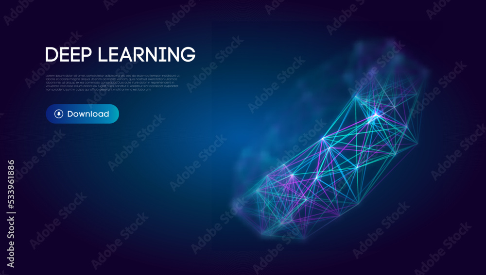 Deep learning science technology background. Network communication ai ...