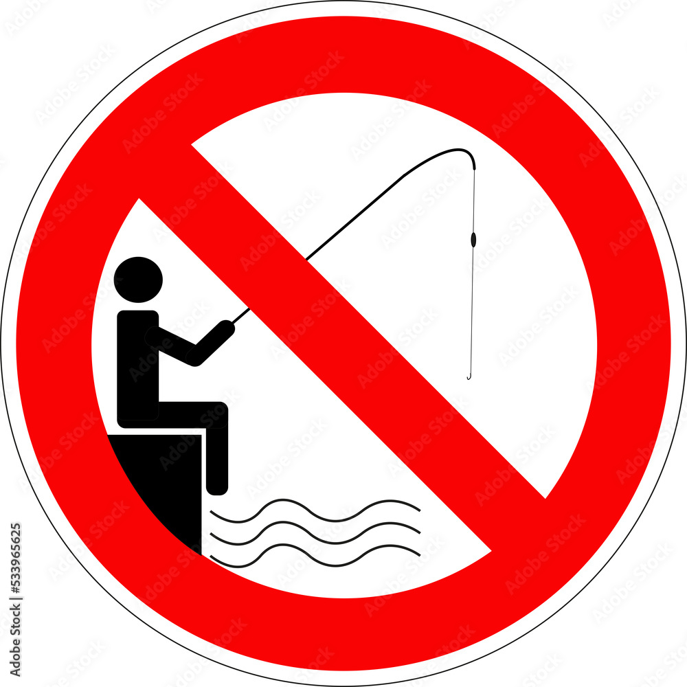 Panneau/ Pêche interdite Stock Illustration | Adobe Stock