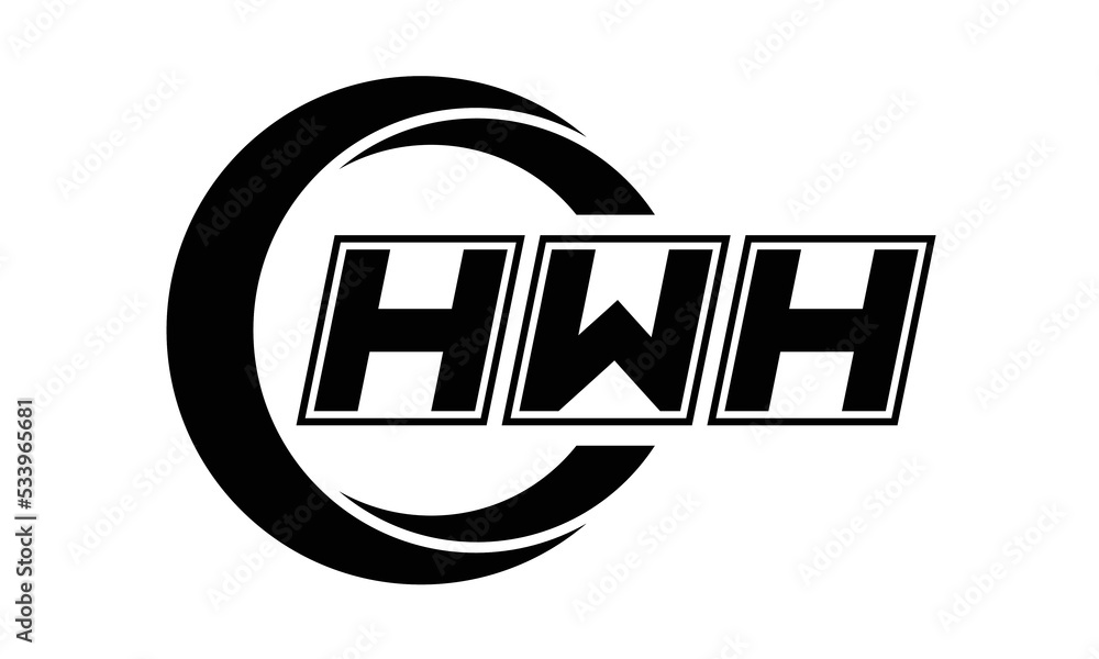 HWH three-letter circle logo design. custom font logo vector template ...