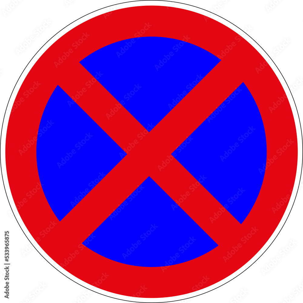 Panneau routier: Arrêt et stationnement interdit Stock Illustration ...