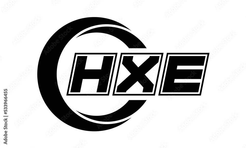 HXE three-letter circle logo design. custom font logo vector template ...