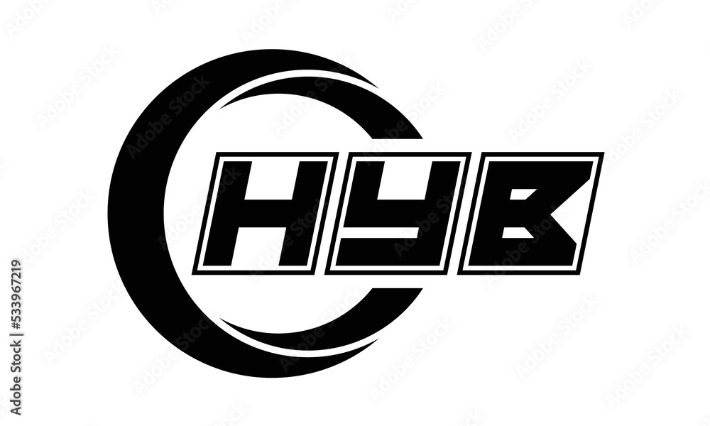 HYB three-letter circle logo design. custom font logo vector template ...