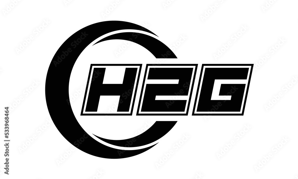 HZG three-letter circle logo design. custom font logo vector template ...