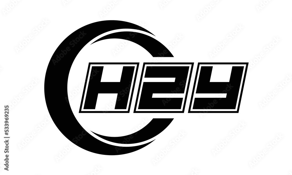 HZY three-letter circle logo design. custom font logo vector template ...