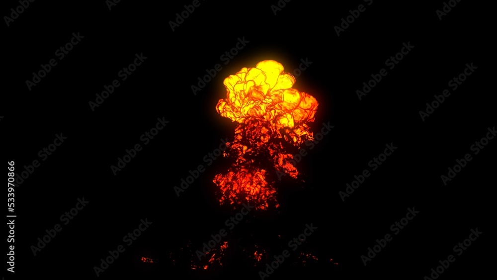 Mushroom Cloud Black Background