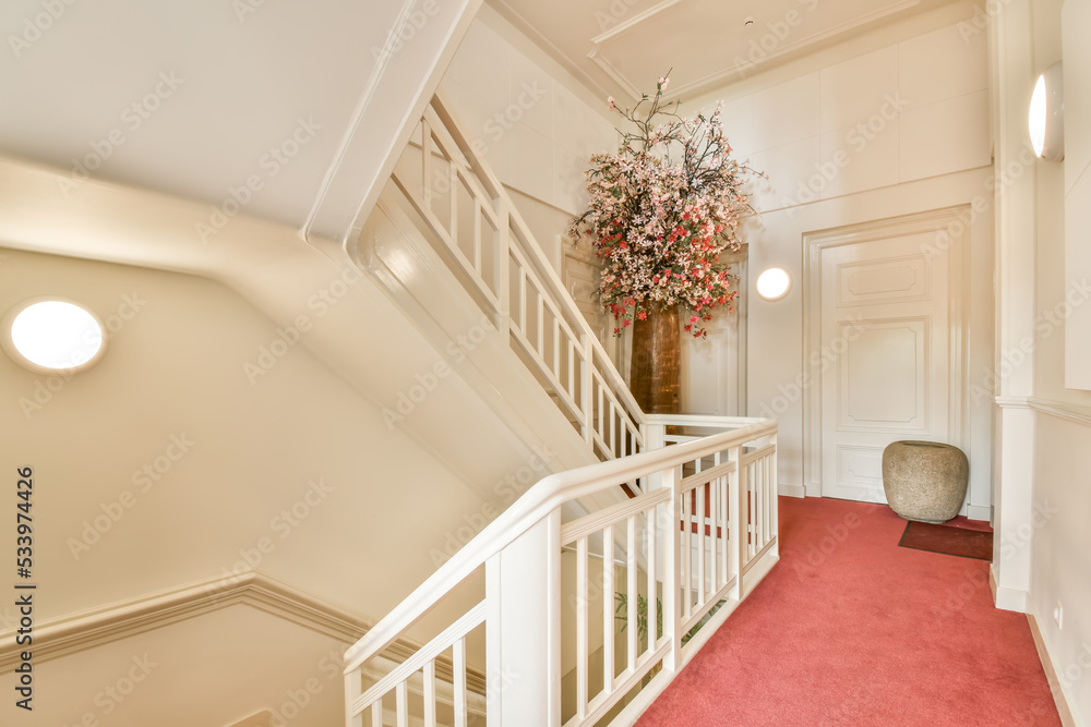 Interior of a house with stairs Stock Photo | Adobe Stock