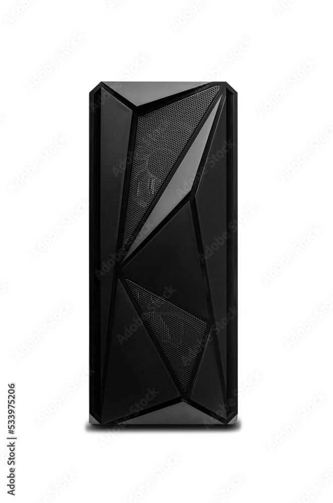 Desktop computer system unit isolated on white background. Stock Photo ...