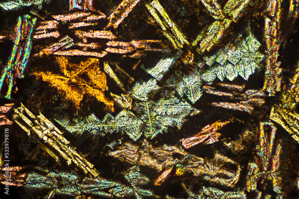 Cross-section of Gabbro photographed through the microscope in ...