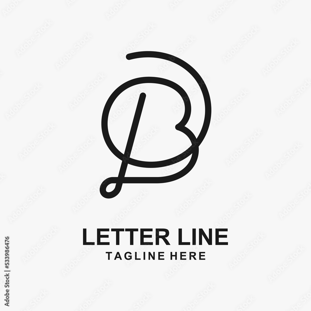 Letter B line logo design Stock Vector | Adobe Stock