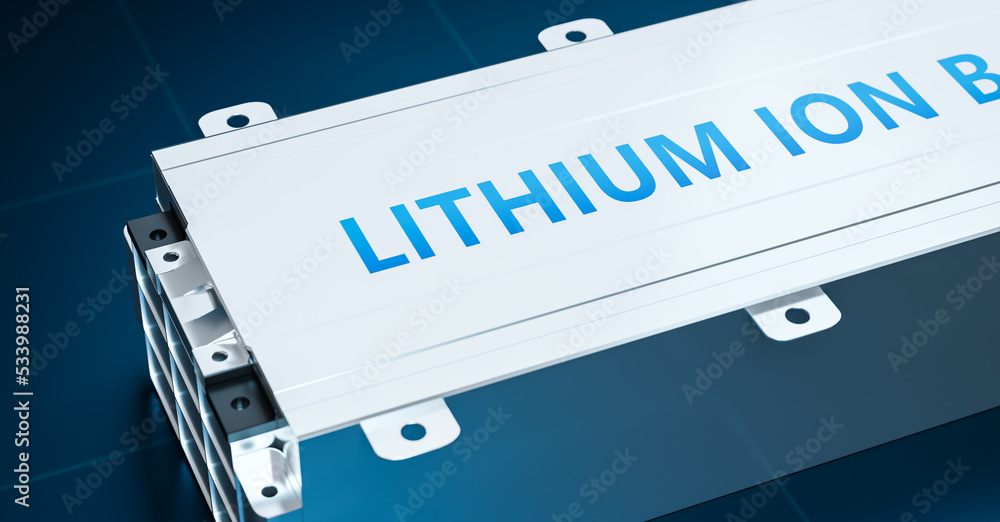 Electric vehicle lithium ion rechargeable battery module inside metal ...