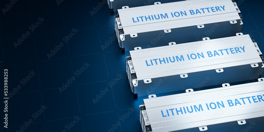 Electric vehicle lithium ion rechargeable battery module inside metal ...