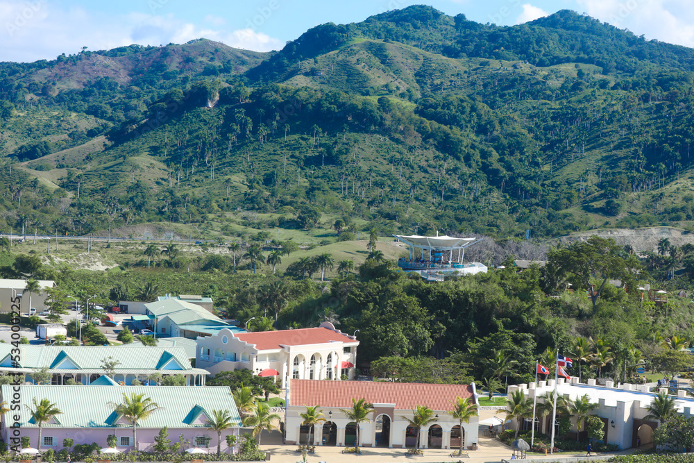 Dominican Republic, Maimon, View to harbour, Amber Cove Cruise Terminal ...