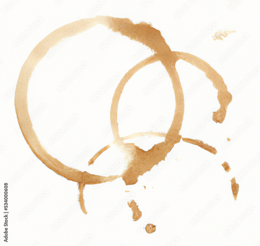 Tea Coffee Stain Mark Round Effect Multiple Stains On White Background ...