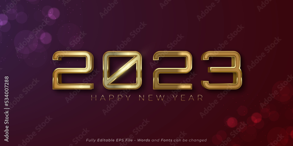 Editable text number 2023 with luxury gold style effect Stock Vector ...