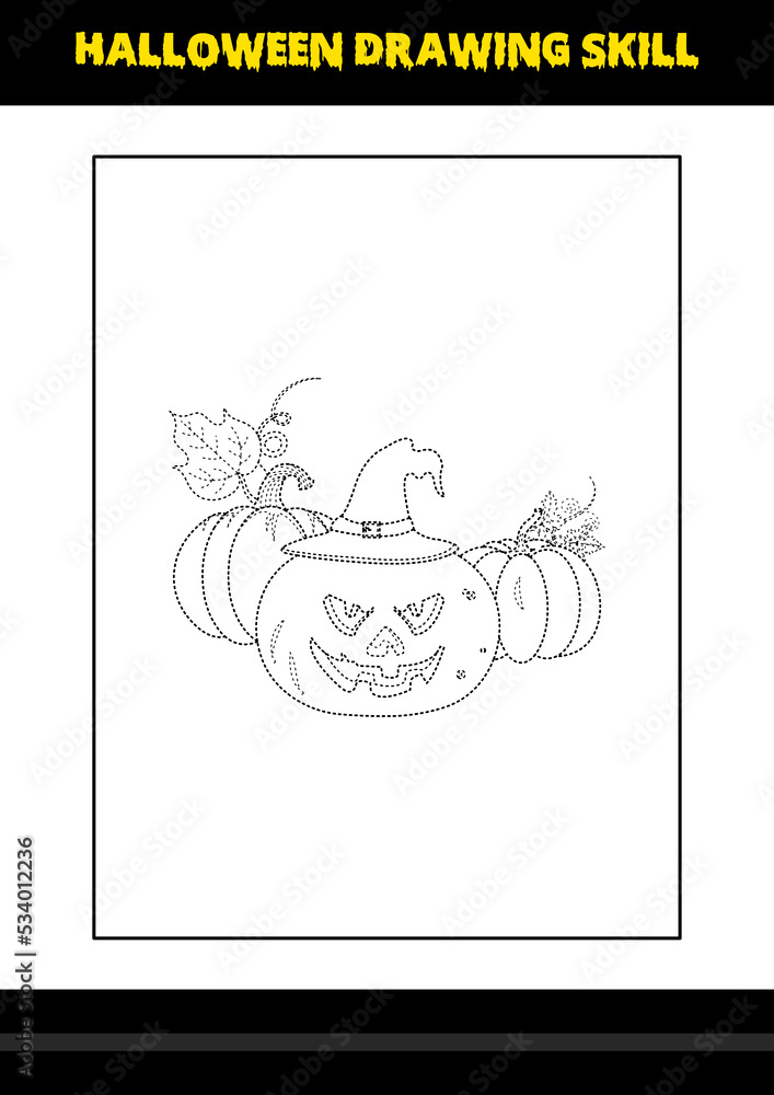 Halloween drawing skill for kids. Halloween drawing skill coloring page ...