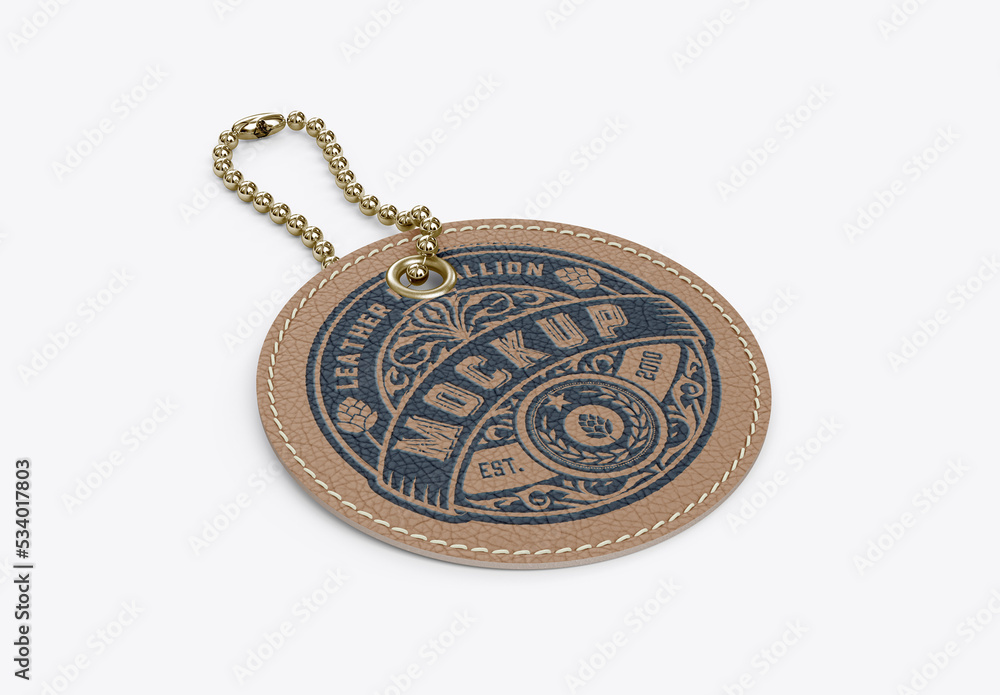 Leather Medallion with Rope Mockup Stock Template | Adobe Stock