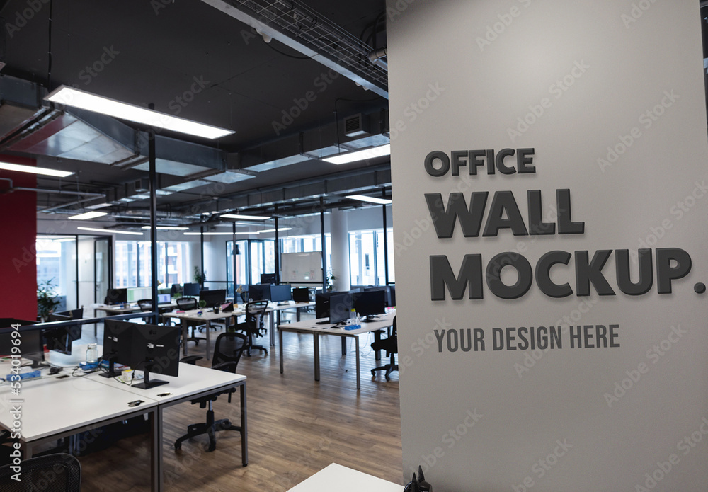 Office Wall Mockup Stock Template | Adobe Stock
