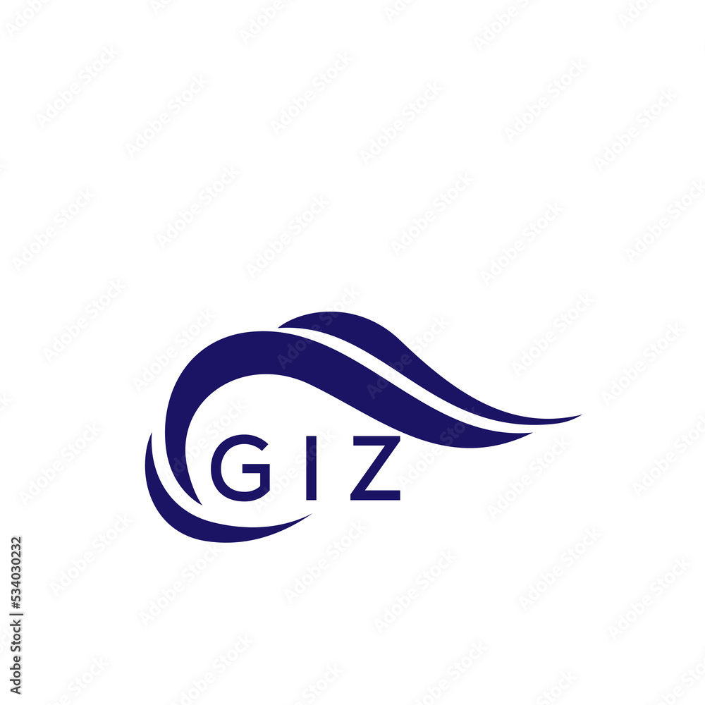 GIZ letter logo. GIZ blue image on white background. GIZ Monogram logo ...