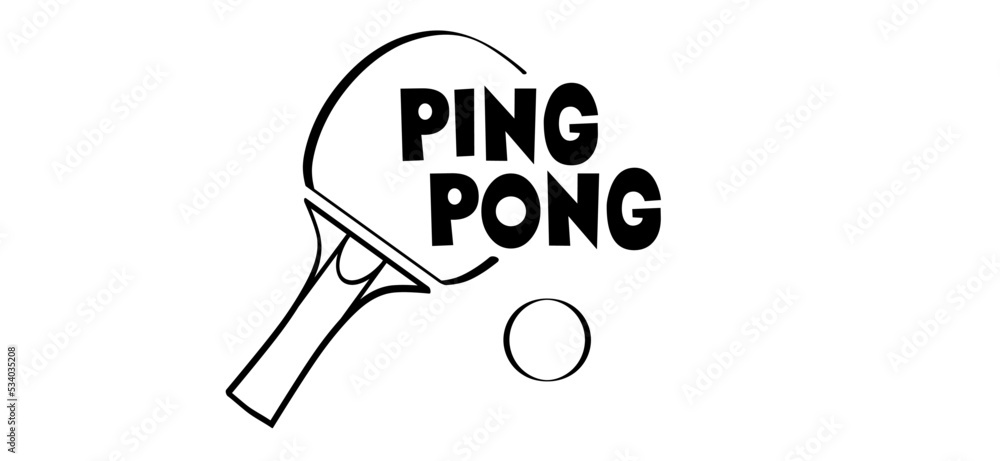 World table tennis day. Cartoon table tennis or ping pong on the table ...