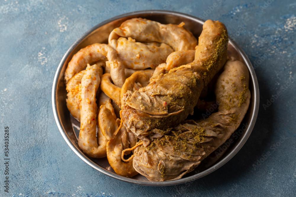 Turkish Traditional Food Rice Stuffed Intestines Tripe Sirdan Dolma ...