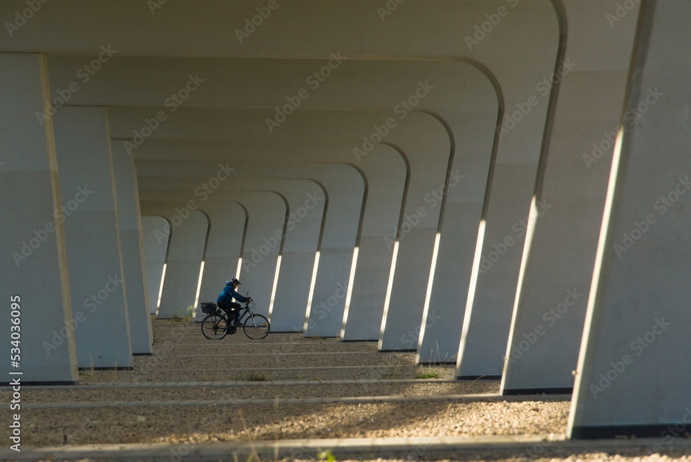Symetric view under bridge, background desgin. White color ...