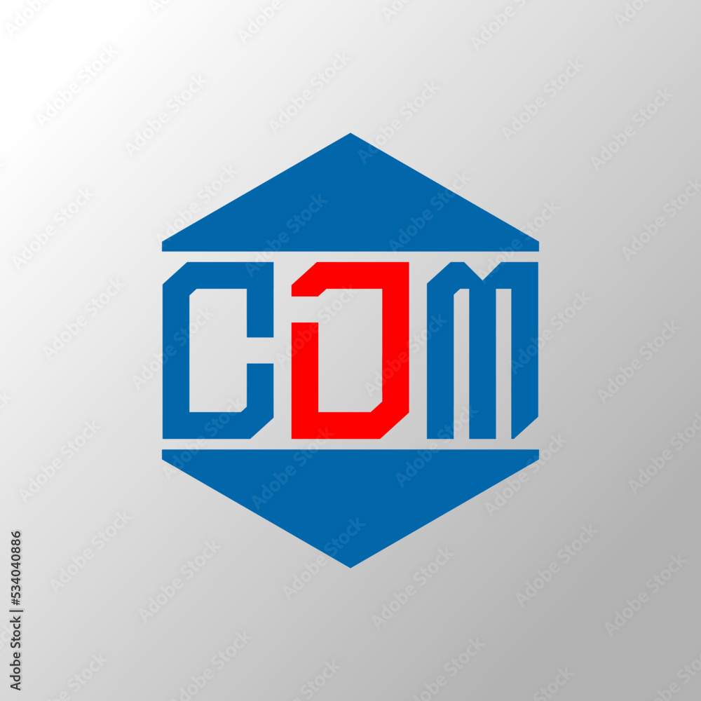 CDM hexagon vector logo template on white background. CDM polygon logo ...
