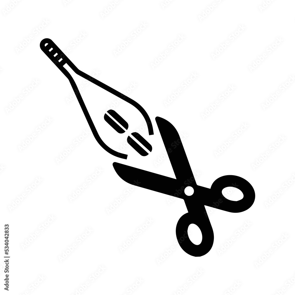 Cutting scissor shear snip icon | Black Vector illustration | Stock ...