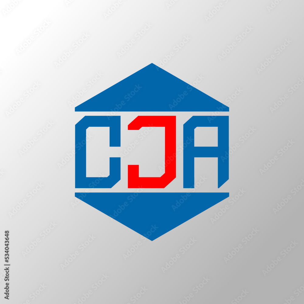 CJA hexagon vector logo template on white background. CJA polygon logo ...
