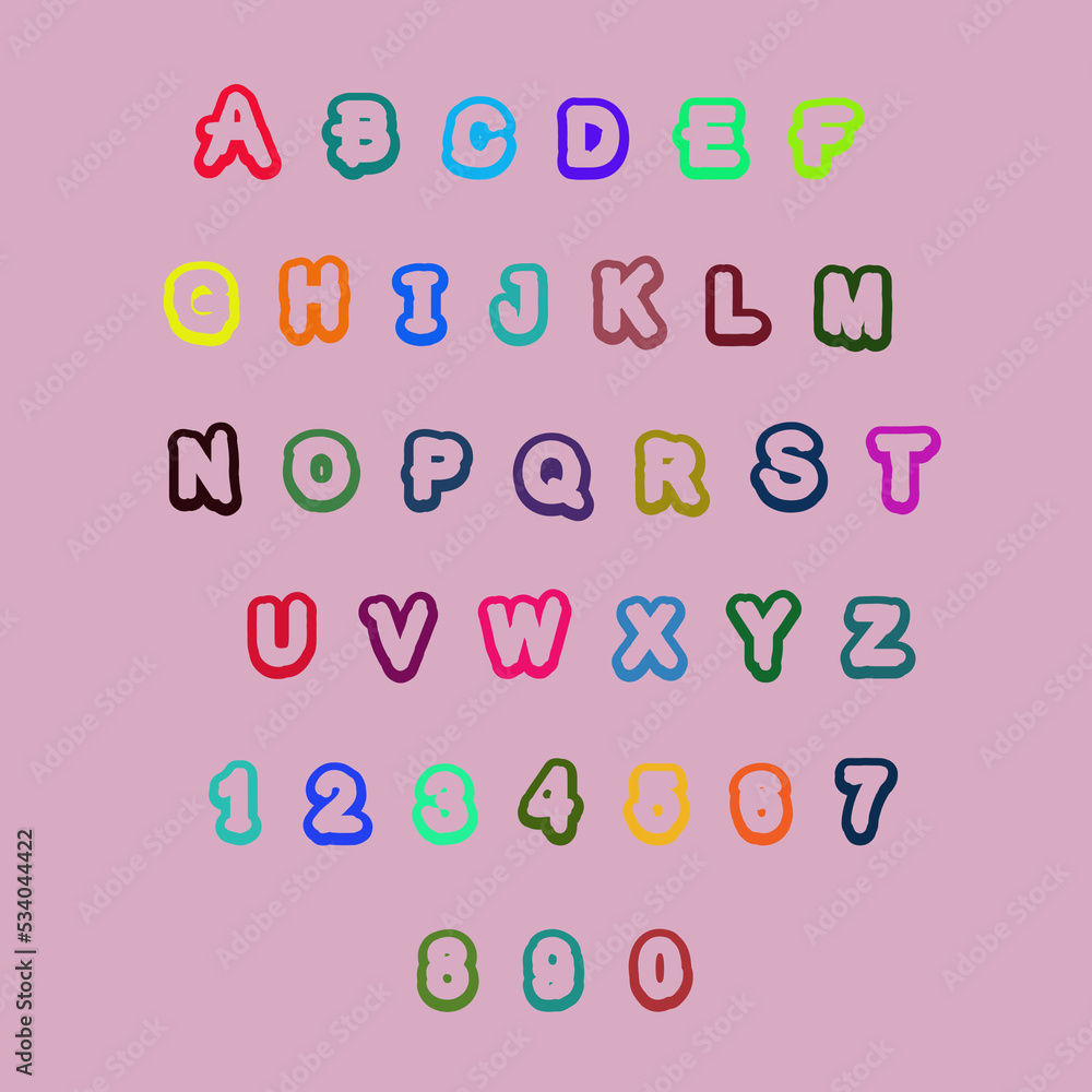 Elegant and classic upper case letters, colorful fonts A-Z - abcd ...