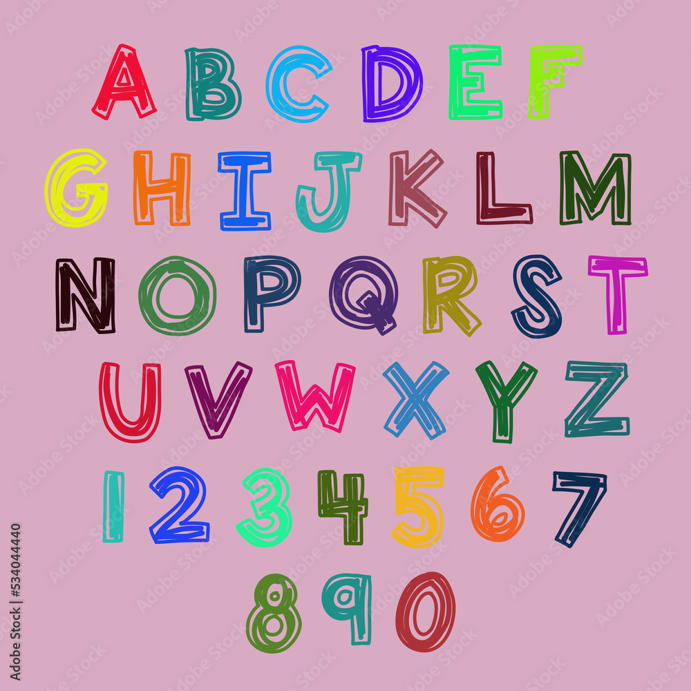 Elegant and classic upper case letters, colorful fonts A-Z - abcd ...