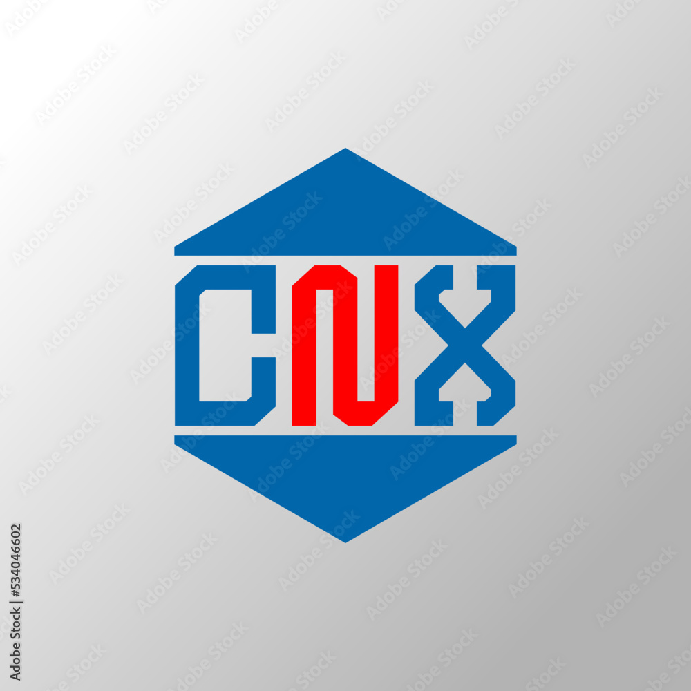 CNX hexagon vector logo template on white background. CNX polygon logo ...