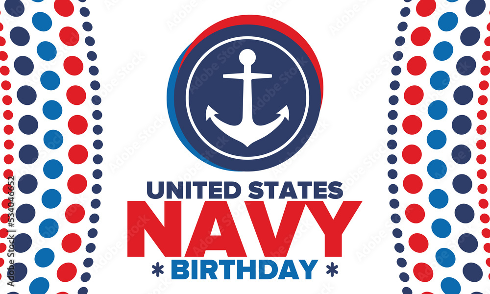 U.S. NAVY birthday. Holiday in United States. American Navy - naval ...