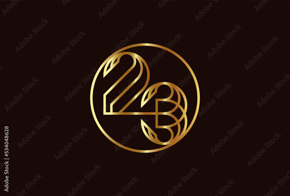 Number 23 Logo, Number 23 monogram line style inside circle can be used ...