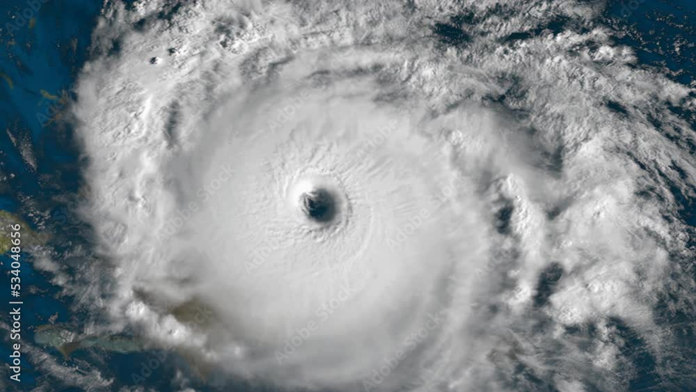 A fictional hurricane similar to Ian or Florence. Background animation ...