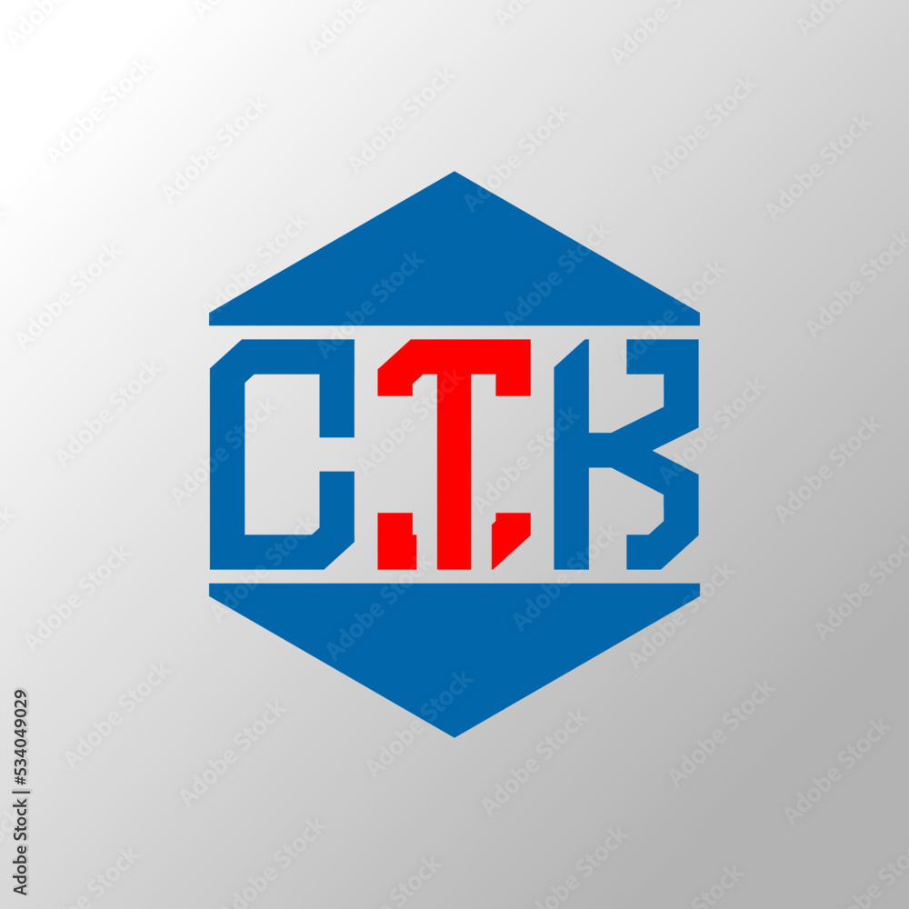 CTK hexagon vector logo template on white background. CTK polygon logo ...