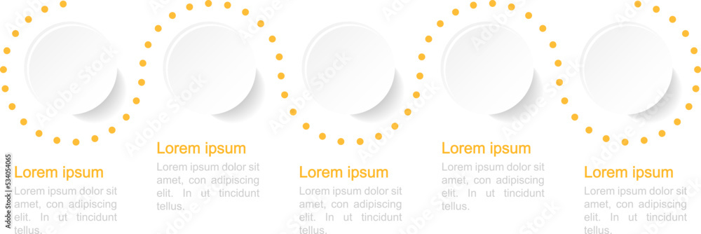 Business infographics with round template design, 5 options or steps ...
