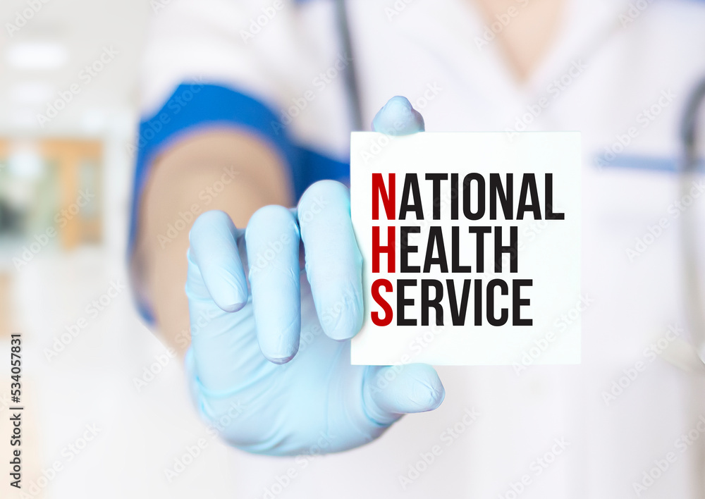 national health service words and doctor's hand with marker Stock Photo ...
