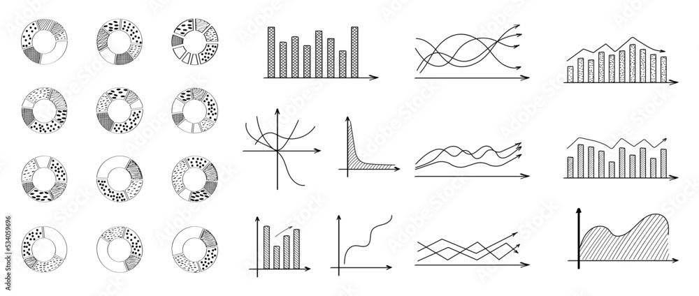 Doodle chart, graph set vector. Business bubble set sketch vector ink ... Doodle chart, graph set vector. Business bubble set sketch vector ink ...