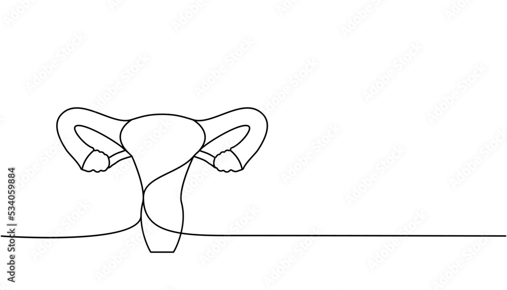 Human Reproductive System One Line Continuous Drawing Human Organ Continuous One Line