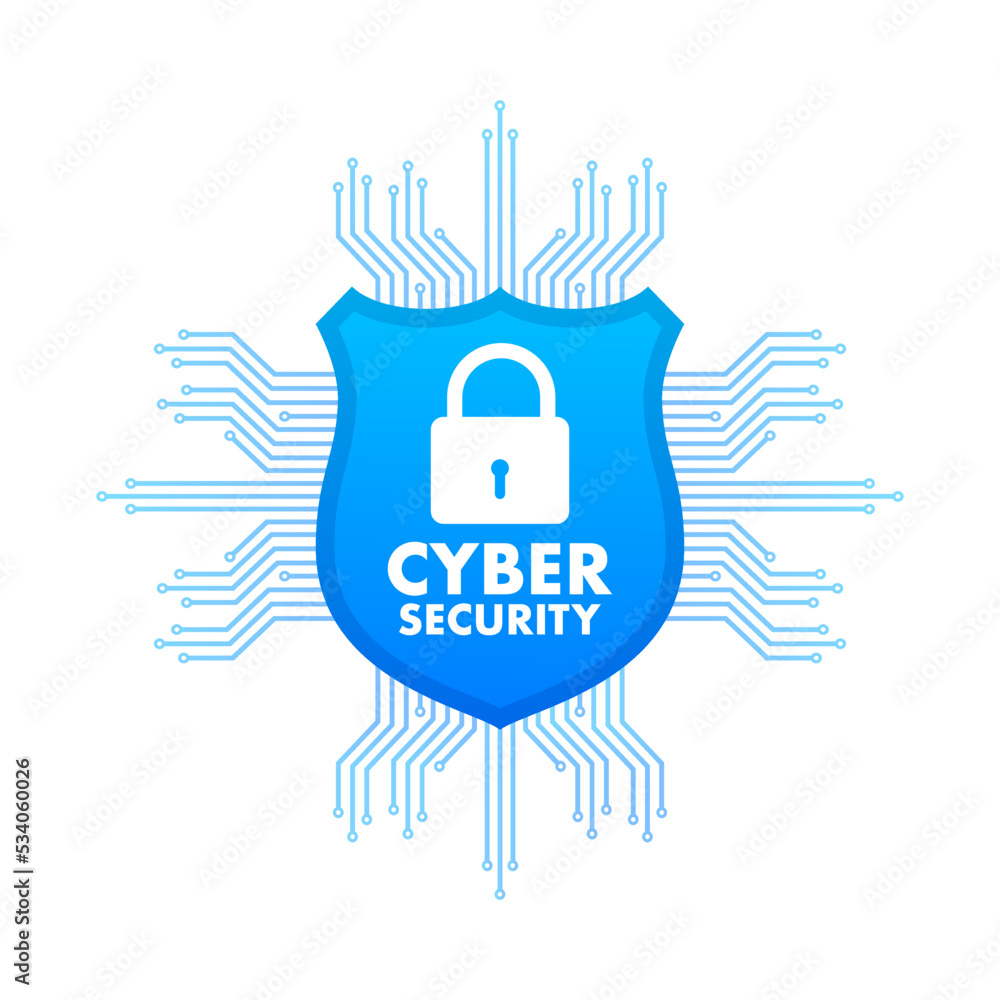 Cyber security vector logo with shield and check mark. Security shield ...