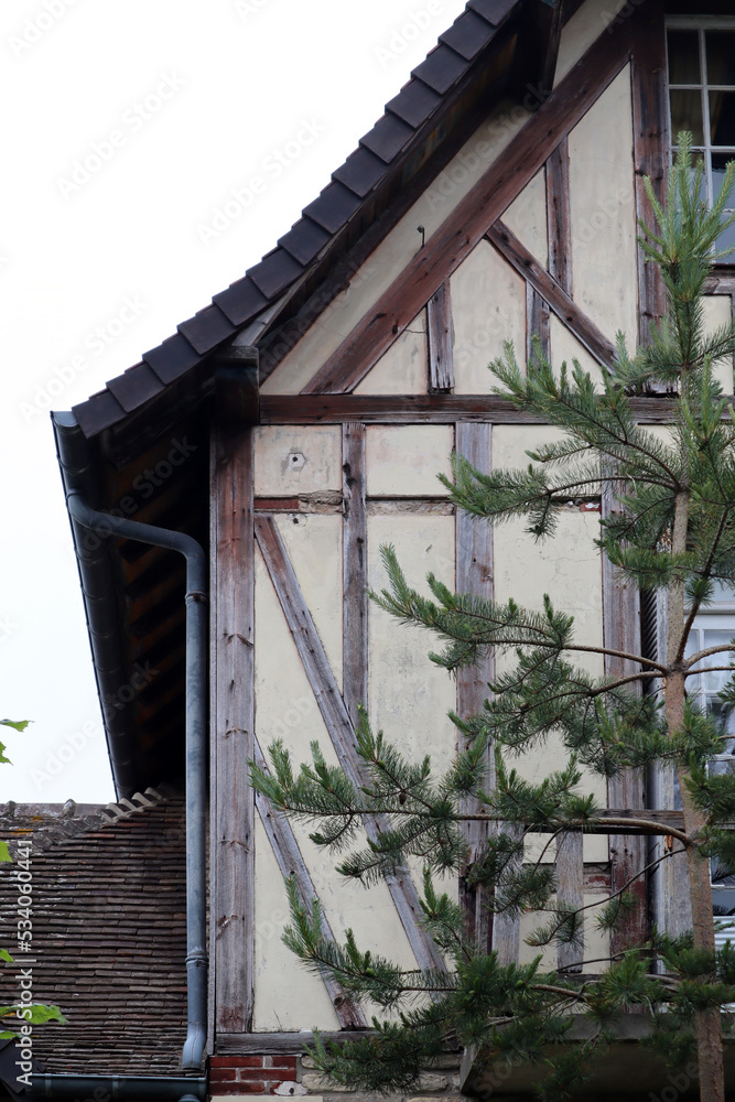 Magnificent traditional half-timbered facades of Normandy Stock Photo ...