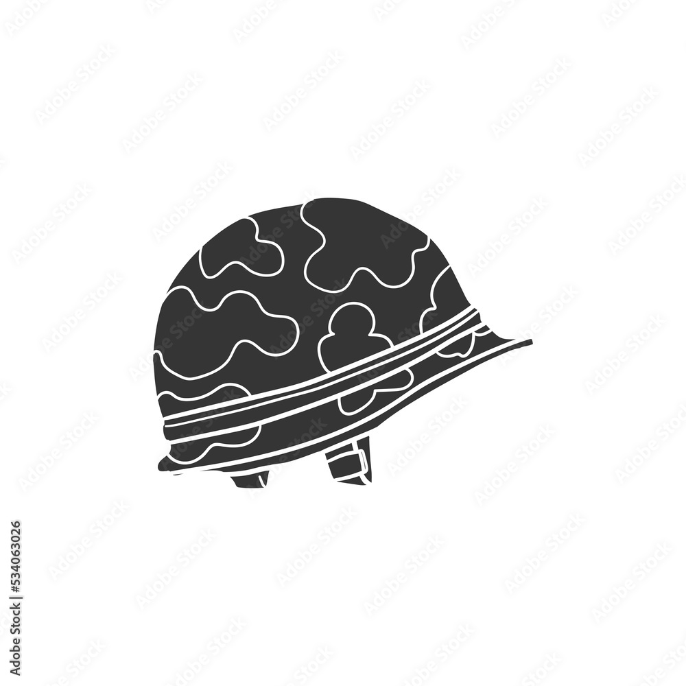 Soldier Helmet Icon Silhouette Illustration. War Soldier Vector Graphic ...