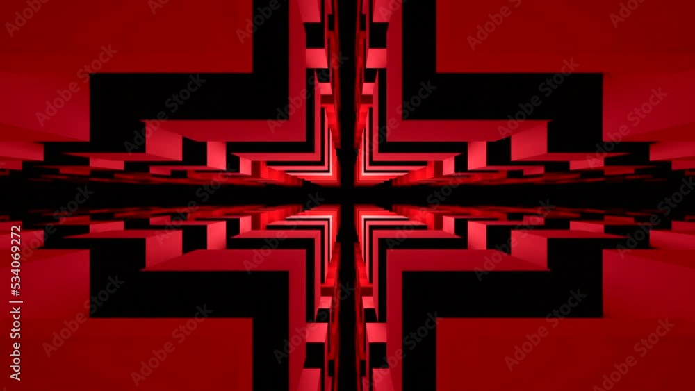 Gap in space of squares. Design. Sacral cleft in labyrinth. 3D space of ...