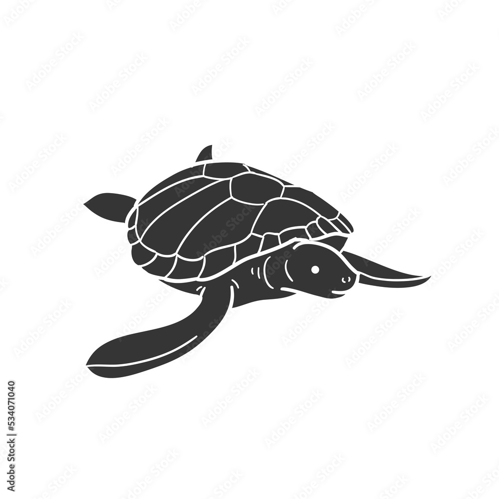 Turtle Icon Silhouette Illustration. Animal Vector Graphic Pictogram ...