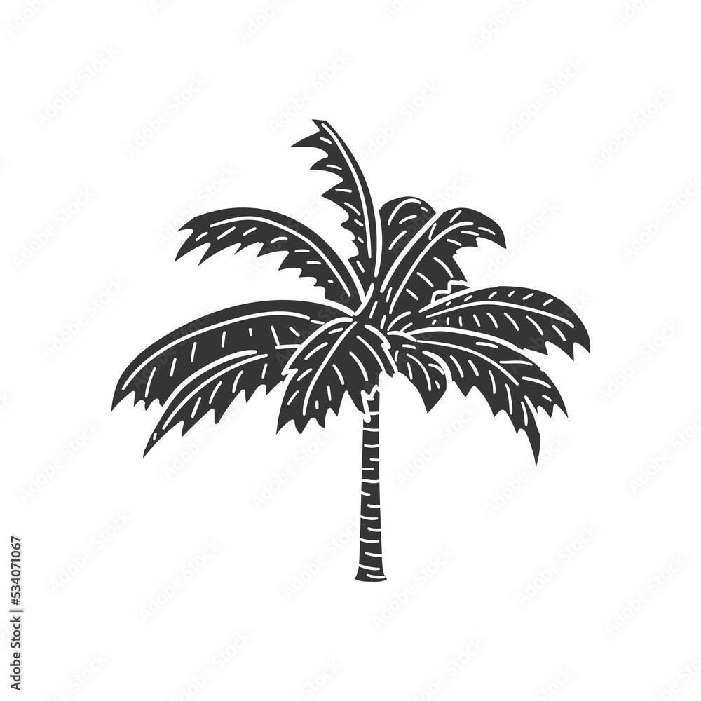 Tree Palm Icon Silhouette Illustration. Summer Vector Graphic Pictogram ...