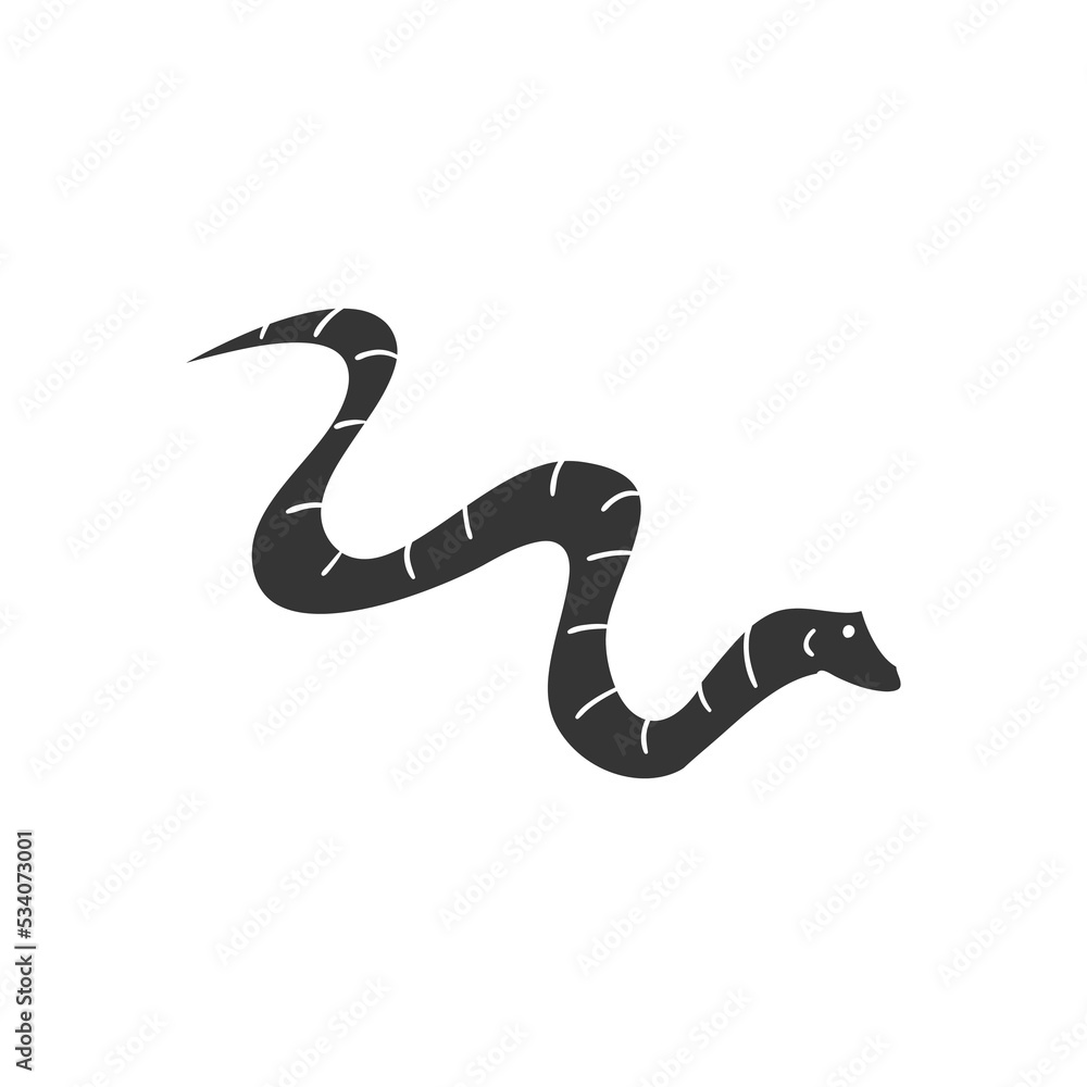 Snake Icon Silhouette Illustration. Reptile Vector Graphic Pictogram ...