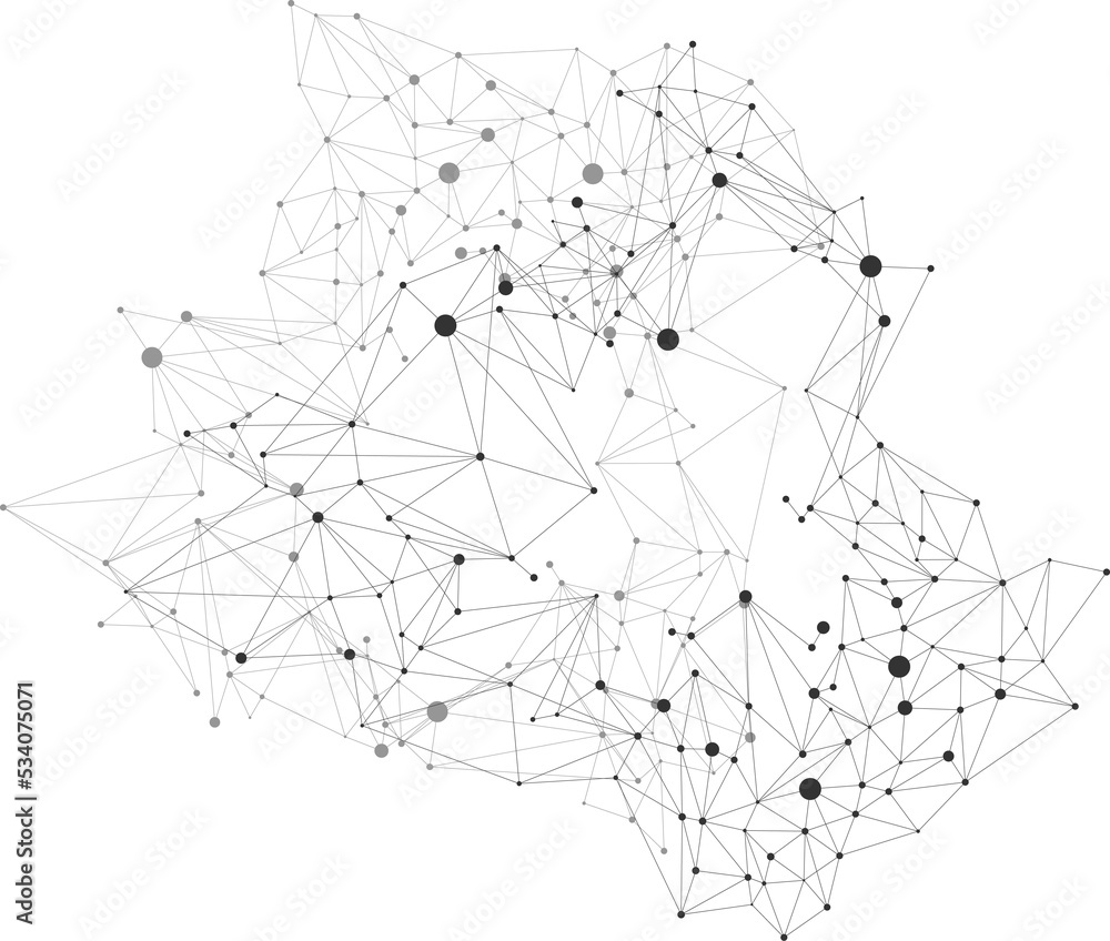 Vector Connecting dot polygon background. Concept of Network, Business ...