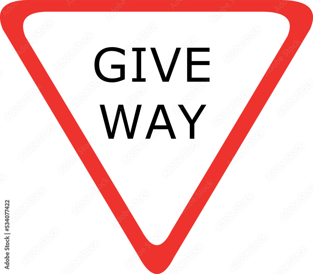 Vector illustration of give way road sign Stock Vector | Adobe Stock